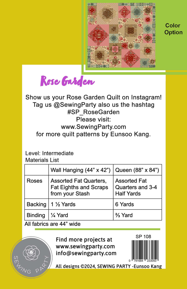 Rose Garden Quilt Pattern – Sewing Party