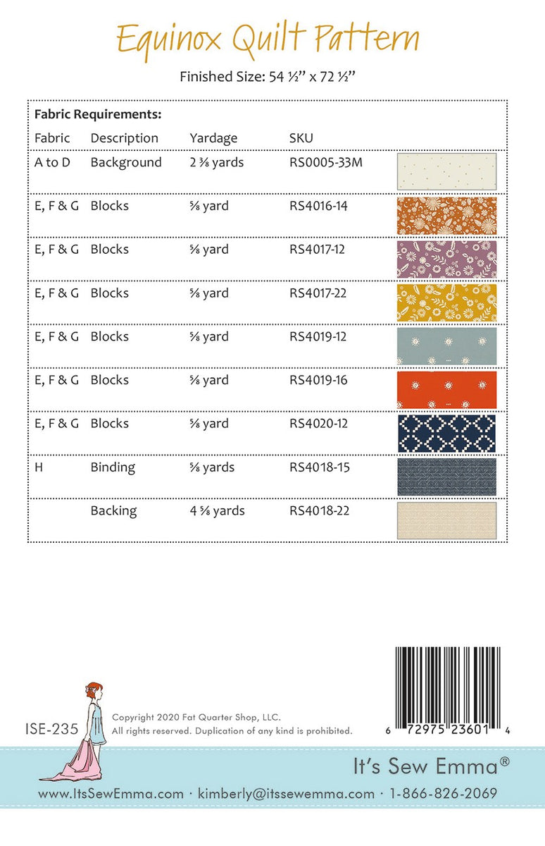 Equinox Quilt Pattern – Sewing Party